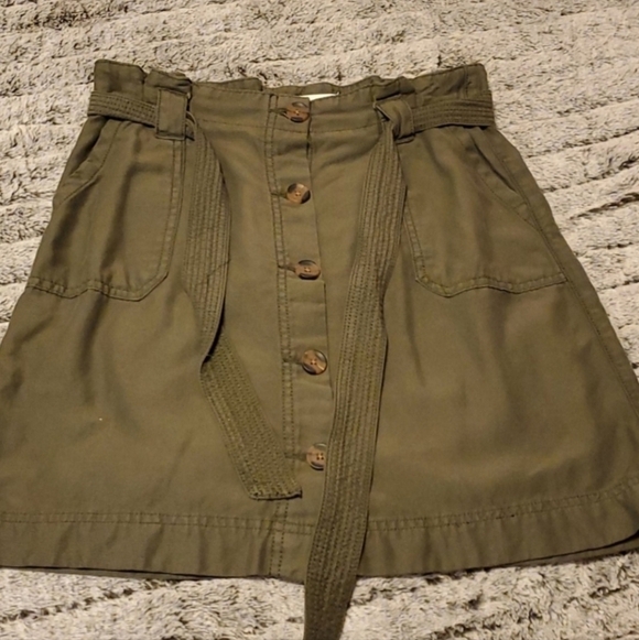 Maurices | Skirts | Maurices Army Green Button Belted Tie Front Mini ...
